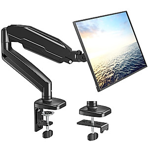 MOUNT PRO Single Monitor Desk Mount - Articulating Gas Spring Monitor Arm, Removable VESA Mount Desk Stand with Clamp and Grommet Base - Fits 13 to 32 Inch LCD Computer Monitors, VESA 75x75, 100x100