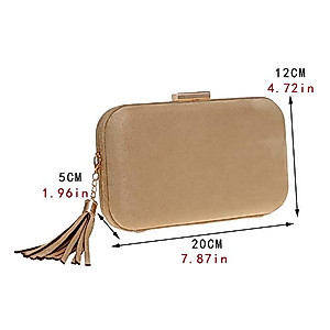 missfiona Womens Solid Color Velvet Evening Clutch Hardbox Formal Handbag Purse(Emerald)
