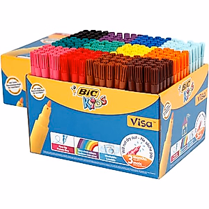 BIC Kids Visa Felt Pens - Assorted Colours, Classpack of 288
