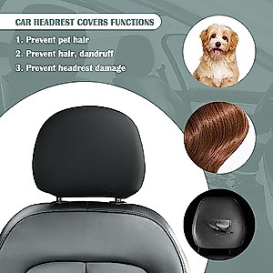 4PCS Headrest Covers for Cars,Breathable Fibre Car Headrest Covers for Car Decorations & Protections,All-Season Universal Car Interior Accessories Fits Truck SUV Car Seat Headrest Pillow