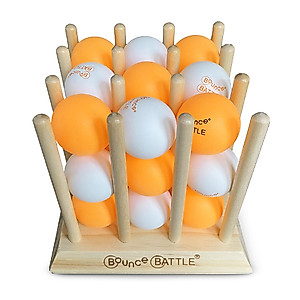 Bounce Battle Wood Edition Game Set - Multiplayer Fun Games for Kids & Adults - Addictive Bounce Ball Games w/Multiple Battle Styles - Family Games of Strategy/Chance - Gifts for Teenage Boys & Girls