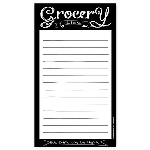 Magnetic Notepad for Grocery List - Chalkboard Style - Funny Shopping List, 7 x 4.25 inch, 50 Sheets - Notepad, Memo Pad for Recipes, Reminders for Fridge, Kitchen, Home, Office
