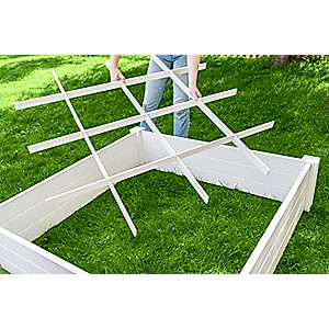 Vita VT17104 48in x 7.5in GRO Grid Garden Bed, 7.38" H, White