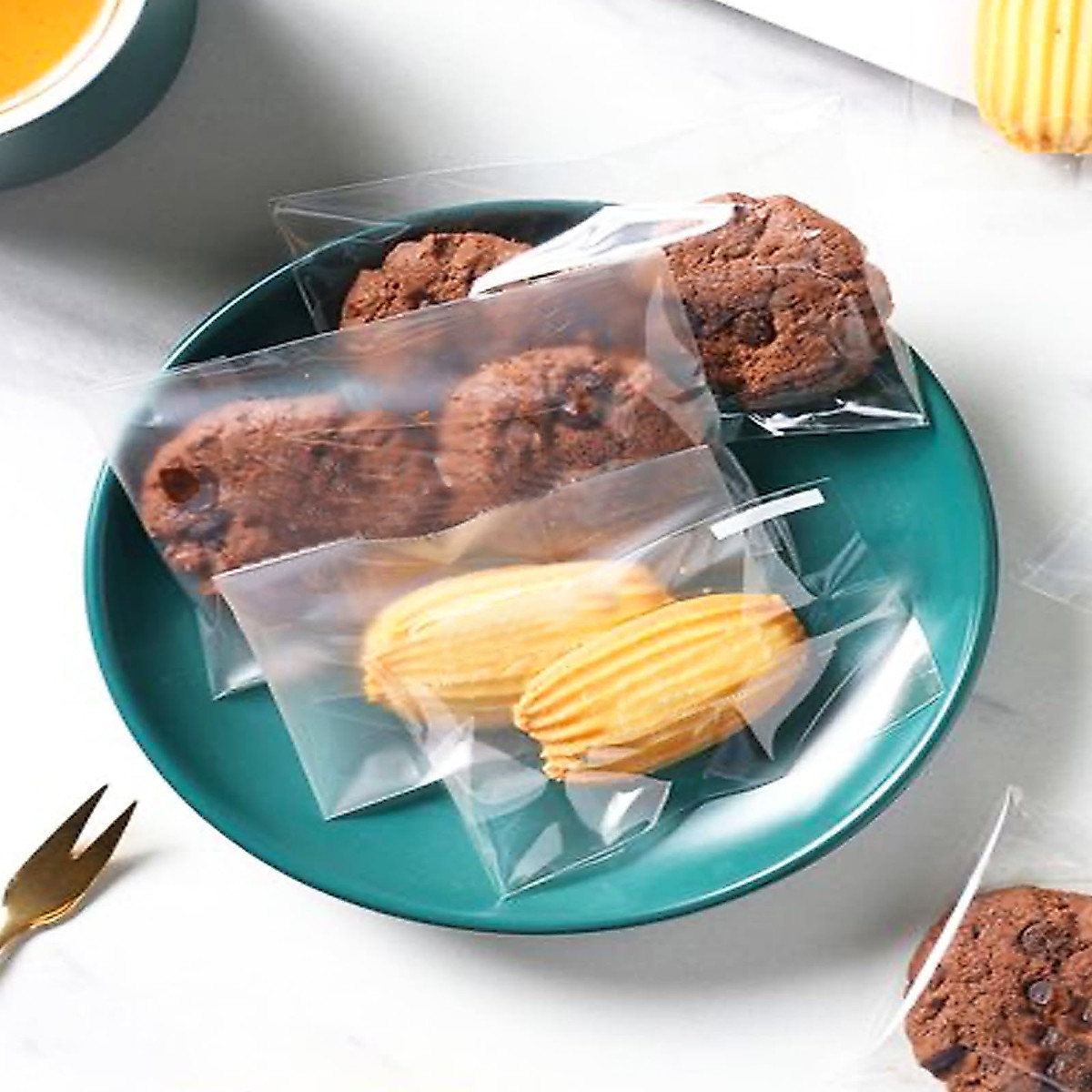 MSLOVE 400Pcs Popsicle Bags Sealable, Ice Cream Bags For Ice Pop, Self-adhesive Plastic Wrappers, 8.27in x 3.15in