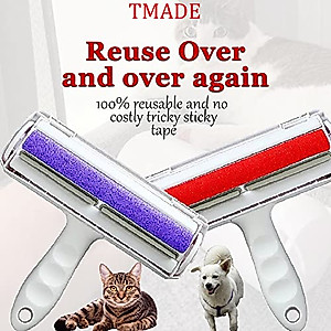 Pet Hair Remover Lint Roller - Reusable Cat and Dog Hair Removers, for Furniture, Couch, Carpet, Clothes, Car Seats, Bedding, Portable Multi-Surface, Upgraded, Rollers, Fur Removal Tool | by TMADE