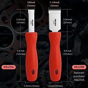 FIRSTINFO H5409A Automotive Gasket Scraper w/Tungsten Carbide Tip | Rust, Buildup Cleaning Blade Scraper Tool