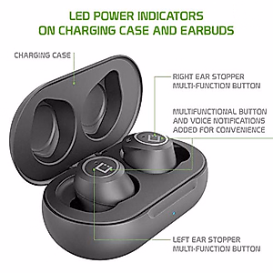 Wireless V5 Bluetooth Earbuds Compatible with Canon EOS M50 EF-M with Charging case for in Ear Headphones. (V5.0 Black)