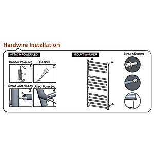 BERGOTO Towel Warmer Rack Home Bathroom 14 Bar Stainless Steel Space Saving Plug-in Wall Mounted Cloth Towel Heated Drying Rack Gold/Black (Gold)