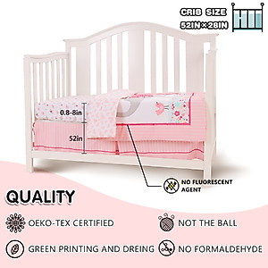 Honkaii Crib Bedding Set for Boys or Girls 3 Piece (3-Pink-Bella)