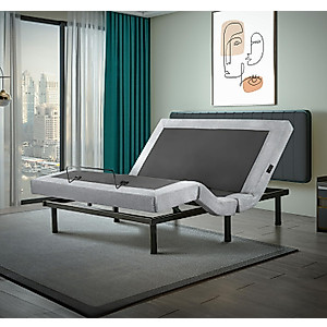 Irvine Home Collection King Adjustable Bed Base with 12 Inch Gel Memory Foam Mattress - Dual Massage - USB Ports - Zero Gravity - Underbed Light - Wireless Remote