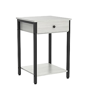 Ecoprsio Nightstand Set of 2 Modern End Table Side Table with Drawer and Storage Shelf Wood Night Stand Greige Bedside Table for Bedroom, Living Room, Sofa Couch, Hall, Easy Assembly, Greige