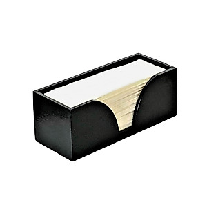 Countertop Multifold Paper Towel Dispenser - Black Bamboo Wood Folded Paper Towel Holder - For Single Fold, Trifold, C Fold & Z Fold Hand Napkins Folded Size 9.7" x 3.7" Or Smaller