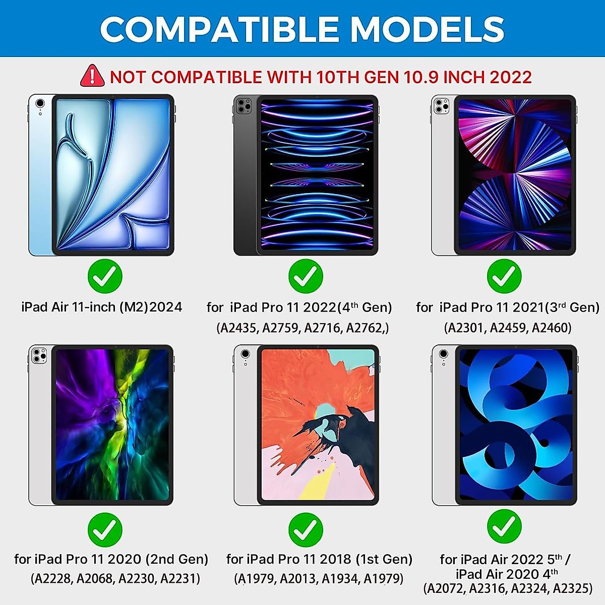for iPad Air 4th 5th Generation Case with Keyboard,7-Color Backlit Detachable Smart Folio Keyboard Cover with Pencil Holder,Soft TPU Back Cover Keyboard for iPad Pro 11" / iPad Air 4/5th 10.9",Purple