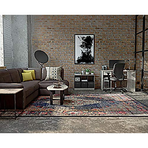 Furinno Basic 3x2 Bookcase Storage, 3" X 2", French Oak Grey/Black,99940GYW/BK