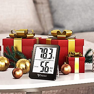 DOQAUS Digital Hygrometer Indoor Thermometer 3 Pack, Room Thermometer with 5s Fast Refresh, Accurate Humidity Meter Temperature Sensor for Home, Bedroom, Baby Room, Office, Greenhouse, Cellar (Black)