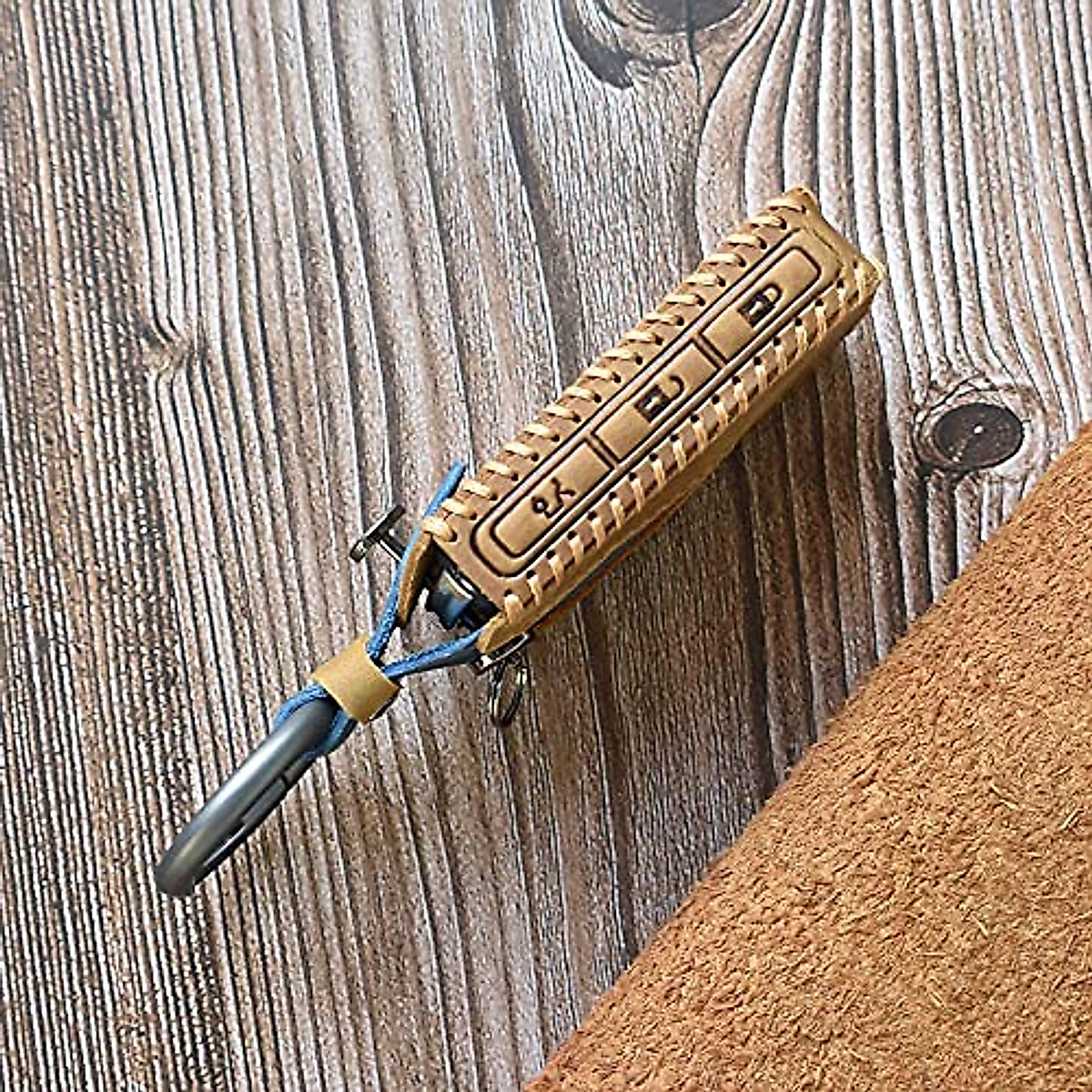 HIBEYO Leather Smart Key Fob Case Compatible with Volvo XC40 XC60 XC90 S90 V90 Car Key Fob Cover Remote Keyless Entry Full Protection Shell 2019 2021 Keychains Auto Accessories Holder Protector-Brown