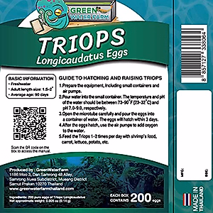 Greenwaterfarm Triops Longicaudatus Eggs for Hatching and Culture Suitable to be Pet and Science Project (Pure 200 Eggs)