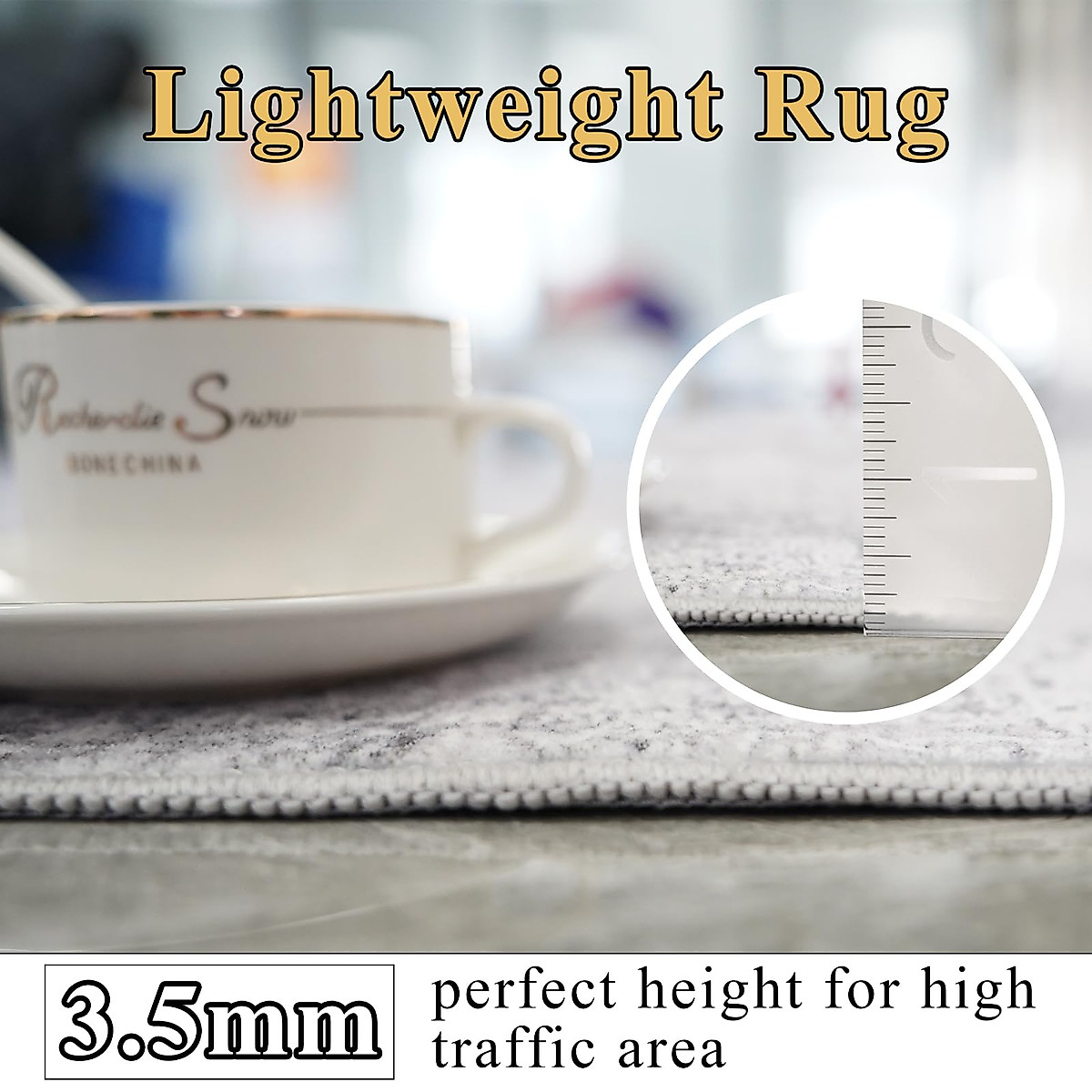 RUUGME Washable 9X12 Rug Abstract - Living Room Bedroom Large Area Rug Indoor Farmhouse Stain Resistant Carpet Non-Slip Machine Washable Distressed Soft Room Decor 9X12 Grey