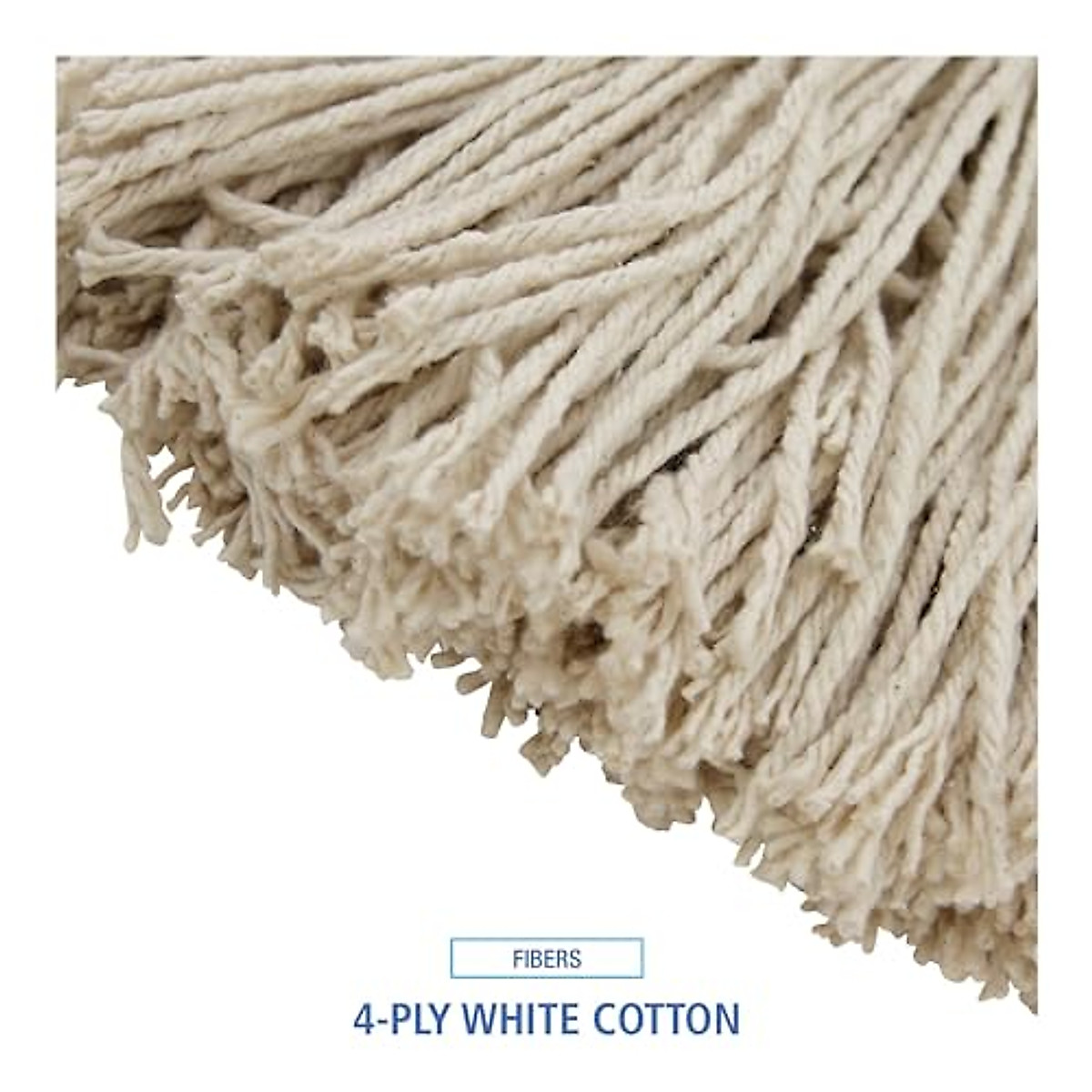 Boardwalk BWK720C 20 oz. Economical Lie-Flat Cotton Fiber Mop Head - White (12/Carton)