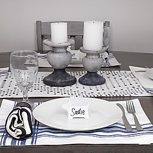 AuldHome Design Reindeer Place Card Holders (12-Pack), Ceramic Reusable Write-On Wipe-Off Christmas Place Card Stands for Table