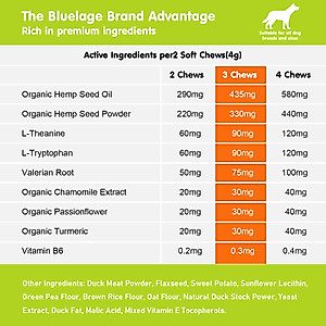 Hemp Calming Chews for Dogs Anxiety Separation Anxiety Relief for Dogs Calming Treats Pet Calming Care Chews for Dogs Stress and Anti Anxiety Relief, Beef, 120 Count
