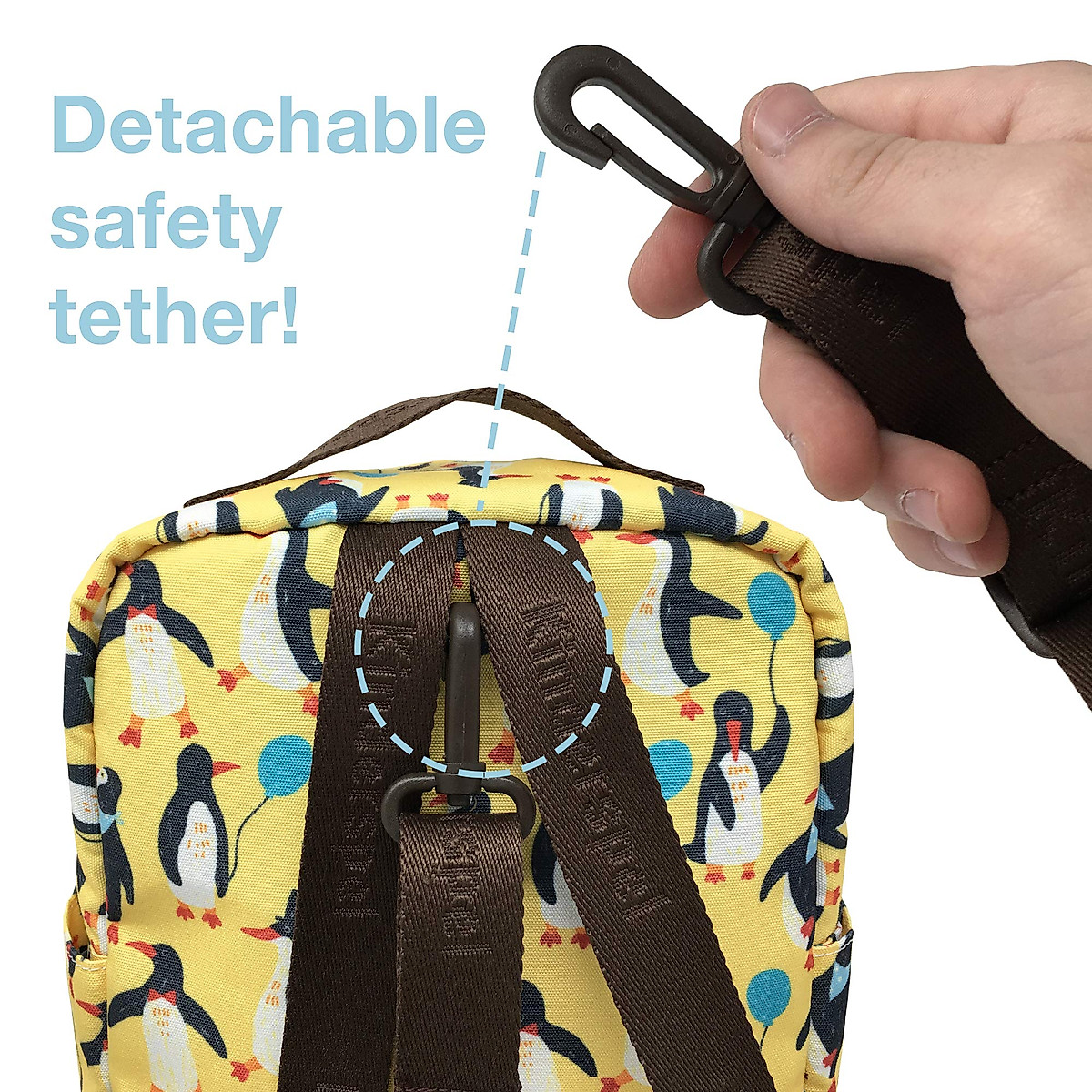 Kinderspel Insulated Lunch Bag for Toddlers, Compact Size Backpack with Chest Harness & Removable Safety Leash, Non-Slip EZ Wear, Water-Resistant, Toddler Travel Bag, Melina Alvin