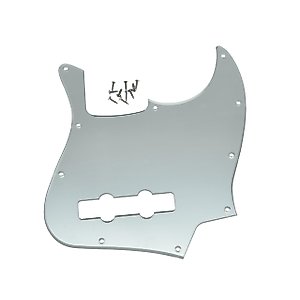 KAISH 4 String J Bass Style Pickguard Bass Pick Guard Scratch Plate for USA/Mexico Jazz J Bass Silver Mirror