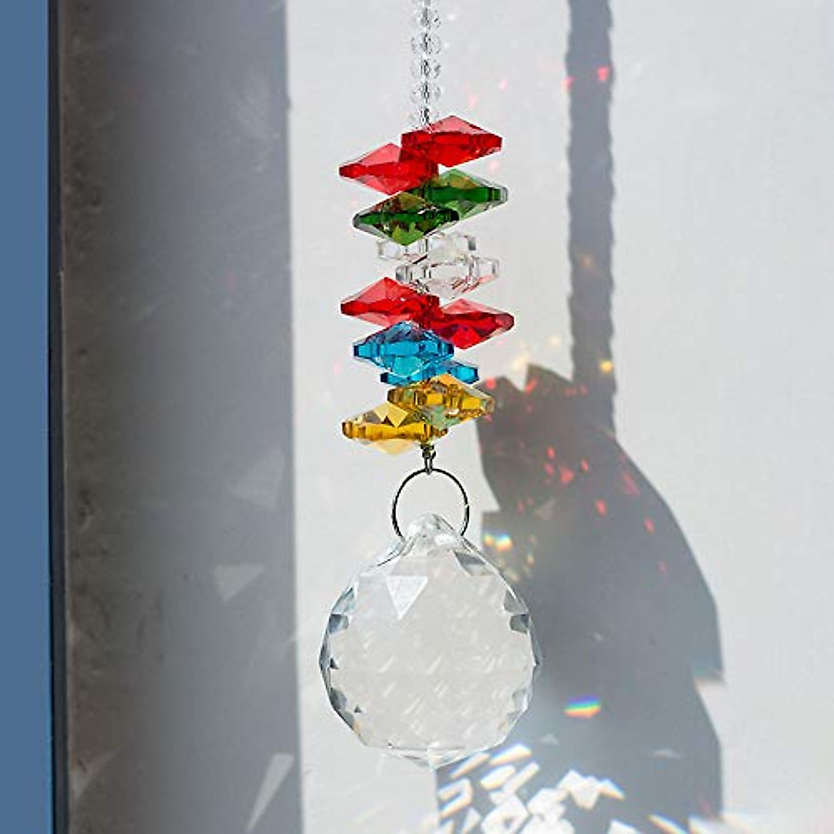 12 Pcs Crystal Ball Prism Suncatcher Rainbow Pendants Maker, Hanging Crystals Prisms for Windows,for Feng Shui,for Home,Office,Garden Decoration