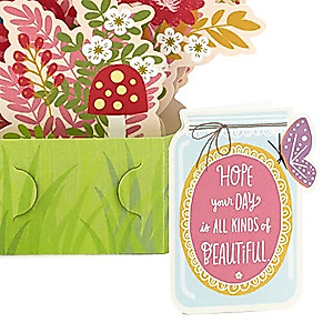 Hallmark Paper Wonder Pop Up Card for Birthday, Thinking of You, Congrats, or Any Occasion (Flowers and Butterflies)