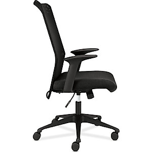 Basyx by Hon VL573 Mesh High-Back Work Chair, Black Fabric, Black