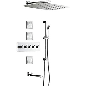 Kitchen Taps Shower Faucets Rainfall Rainfall Shower Faucet Thermostat Wall Shower Mixer Tap Bath Rainfall Shower Set Bathroom Mixer