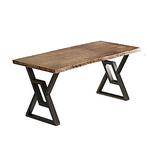 Sihtengxxhongs Rustic Brown 55-inch Solid Wood Computer Desk - Modern Gaming Workbench for Home Office, Modern Simple Design, Ideal for Study, Writing, Dining