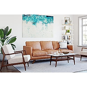 POLY & BARK Nolita Sofa in Full-Grain Pure-Aniline Italian Leather, Cognac Tan