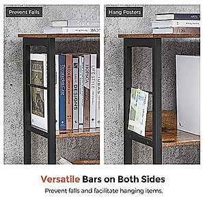 VASAGLE Bookshelf, Cube Shelf, Console Table, TV Stand with 6 Storage Cubes, for Office, Living Room, Bedroom, 13 x 47.2 x 31.5 Inches Industrial Design, Rustic Brown and Black ULLS104B01