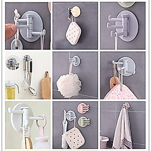 (4 pcs) Self-Adhesive Wall Hook,180 Degree Rotatable Strong Stick Hooks Seamless Scratch Mirror Organize and Decorate Your Dorm Bathroom Office