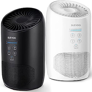Slevoo Air Purifiers for Home with Aromatherapy, H13 True HEPA Air Purifier with Lock Set, Quiet Air Cleaner for Dust, Smoke, Pets Dander, Pollen, Odors - Ozone Free (White and Black)