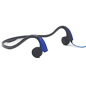 New Bone Conduction Headphones with Microphone Stereo Open-Ear Sport Headphone with Noise Reduction Microphone (Blue)