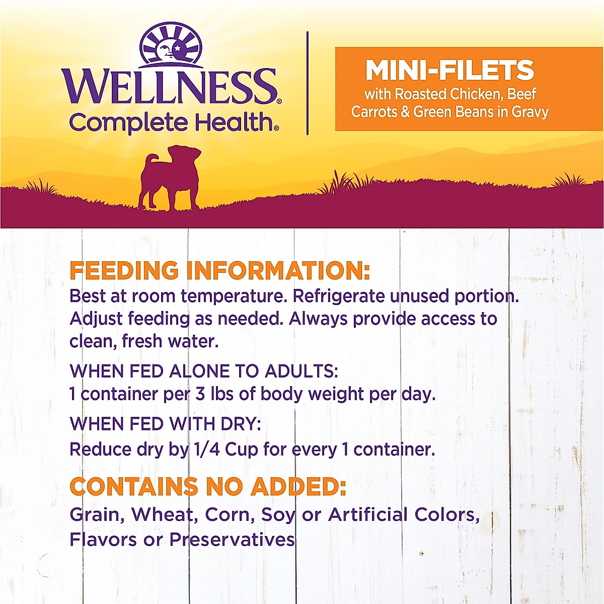 Wellness Petite Entrées Mini-Filets with Roasted Chicken, Beef, Carrots & Green Beans in Gravy, 3-Ounce Cup (Pack of 12)