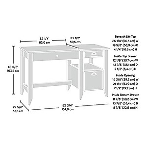 Sauder Shoal Creek Lift Top Desk, Jamocha Wood finish