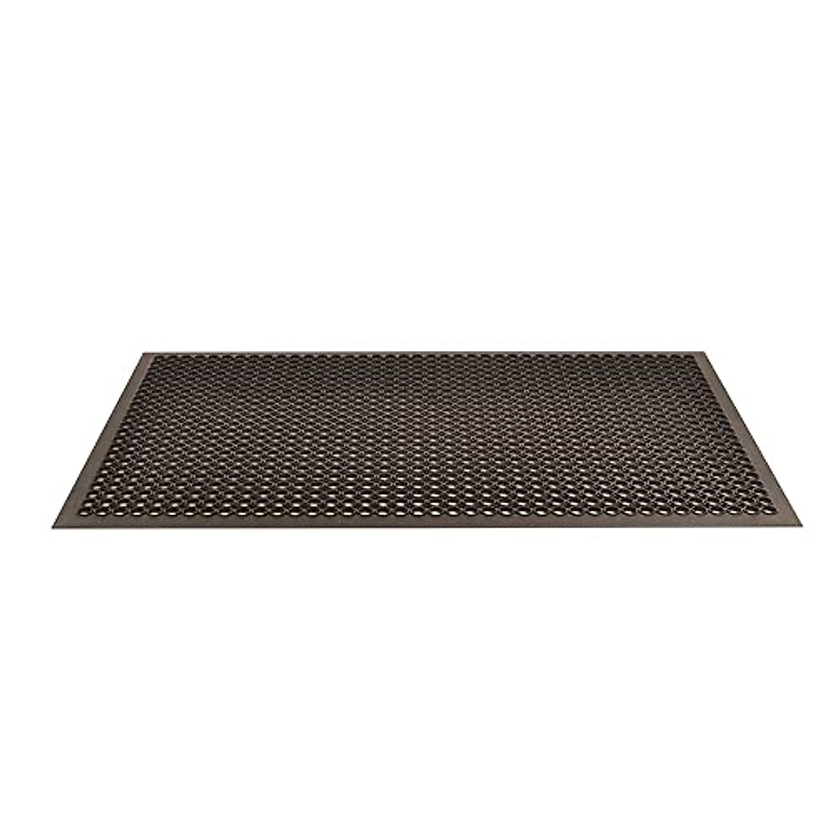 NoTrax 3' x 5' Lightweight Restaurant Rubber Floor Mat with Drainage Holes, Anti-Fatigue Mats, Black, T30 Competitor, T30S0035BL