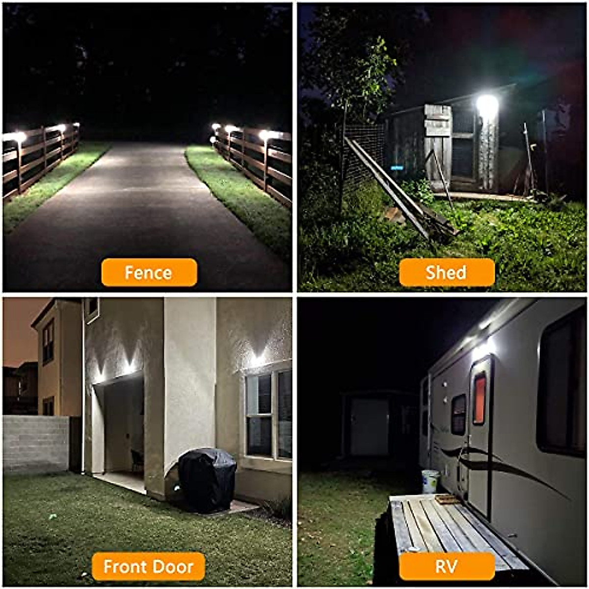 Solar Lights Outdoor Motion Sensor w/ 3 Lighting Modes, 270° Wide Angle Lighting, IP65 Waterproof. Bright Wireless Security Flood Light for Deck Garage Yard Porch Fence(40 LED, 5500K, 4 Pack, White)