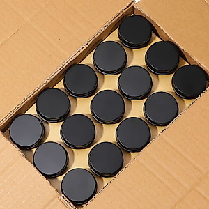 Patelai 64 Pieces Lip Balm Tin Containers Screw Top Round Tin Cans Aluminum Jar with Screw Lid, Empty Bottle Travel Cosmetic Sample Container for DIY(0.5 oz,Matte Black,)