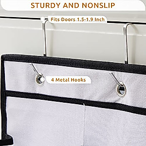 YOUDENOVA Over the Door Hanging Shoe Organizer - 22 Extra Large Fabric Pockets Shoe Storage Racks Holders Behind Closet Door with 4 Metal Hooks for Sneakers, High Heels, Slippers