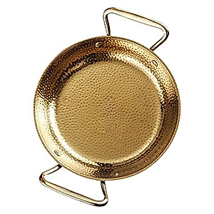 RUNROTOO Double Ears Sukiyaki Korean Hot Pot Stainless Steel Fry Pan Stainless Steel Saucepan Paella Pan Appetizer Plate Dish Paella Cooking Pan Sturdy Cooking Pot Home Cooking Pan Cookware