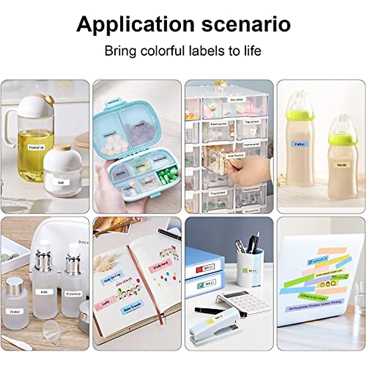 Label Maker-Portable Mini Sticker Marker Machine with Tape-Marklife P12 Bluetooth Embossing Labeler Printer for Labeling for Labelmaker Labeller Organization Lable Print (White)