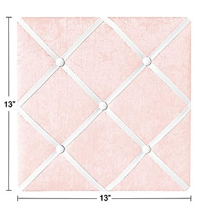 Sweet Jojo Designs Pink Fabric Memory Memo Photo Bulletin Board - Solid Light Blush Crinkle Crushed Velvet Luxurious Elegant Princess Boho Shabby Chic Luxury Glam High End Boutique for Lace Collection