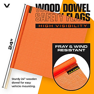 VULCAN Flags, Oversize Load Banners, and Magnets Kit - Includes 2 Stretch Cord Oversize Load Banners, 4 Magnets, 4 Red Flags, 4 Orange Flags, and A High-Viz Vented Storage Bag