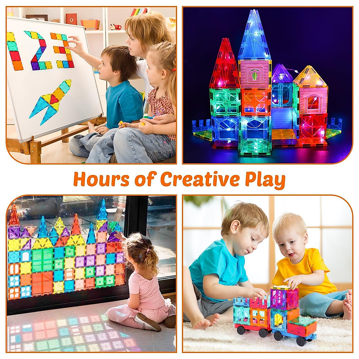 LUDILO 146PCS Magnetic Tiles Building Blocks Set for Kids Magnetic Blocks Magnet Tiles Building Toys 3D Clear Magnetic Toys Preschool Learning Stem Toys for 4 5 6 7 8 9 Year Old Girls Boys Xmas Gifts