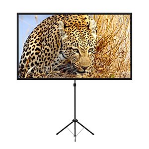 Portable Projector Screen with Stand, Outdoor Movie Screen, 80 Inch 16:9 Light-Weight, Mobile and Compact, Easy Setup and Carrying, Projection Screen with 1.2 Gain Glass Fiber, Idea for Home Cinema