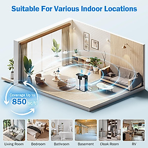 Dehumidifier,106 OZ / 850 Sq. Ft Dehumidifiers for Home Basement Bedroom Bathroom Room RV Closet with Intelligent Humidity Control, 4 Speeds, Timer, Auto Shut Off, 7 Colorful Light, White